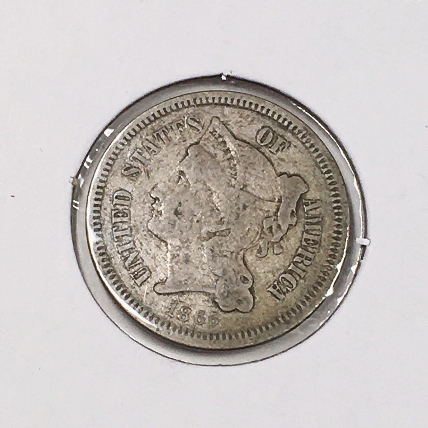 1865 Nickel 3c Coin*Liberty Fully Visible | Property Room