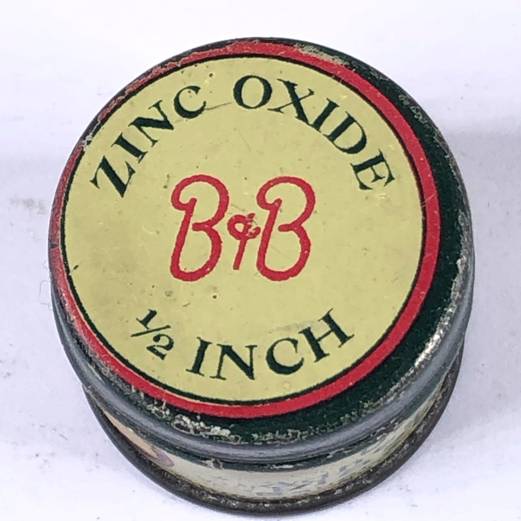 1865 Zinc Oxide Tin*B & B Adhesive Plaster*1/2 Inch | Property Room