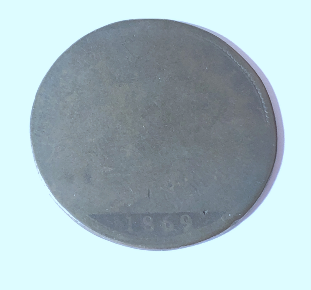 1869 British Large Penny of Queen Victoria RARE DATE | Property Room