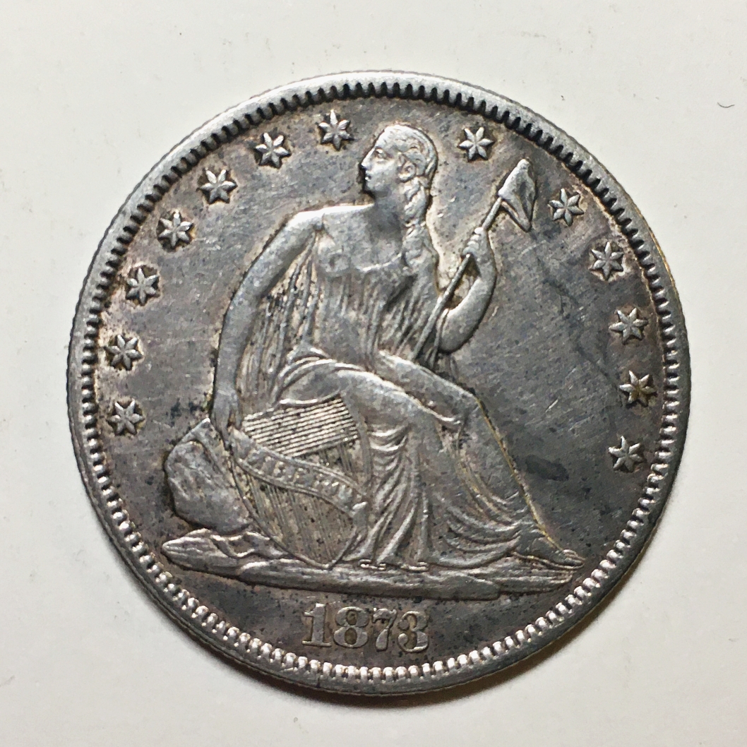 1873 Silver Seated Liberty Half Dollar*Full LIBERTY Visible | Property Room
