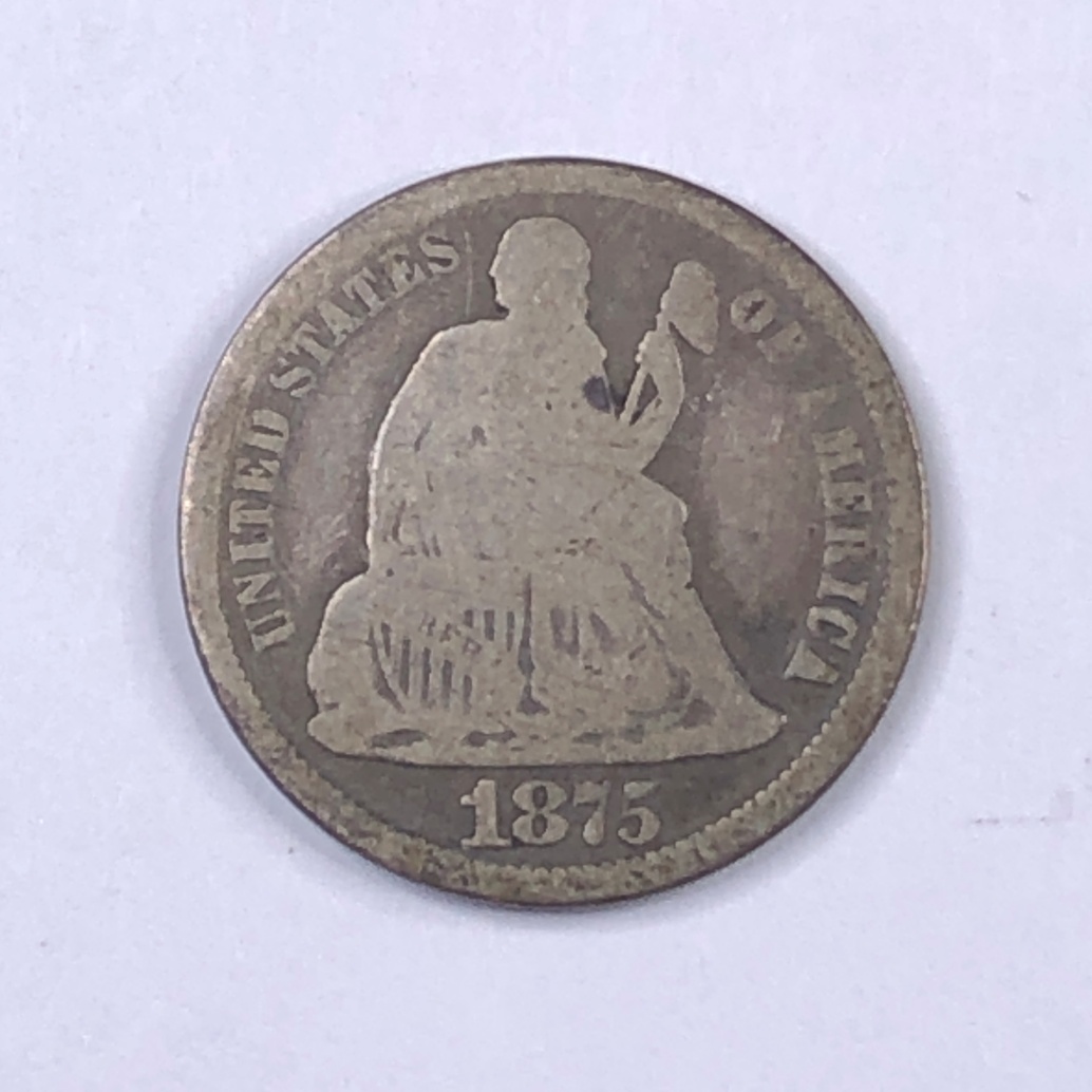 1875 Silver Seated Liberty Dime | Property Room