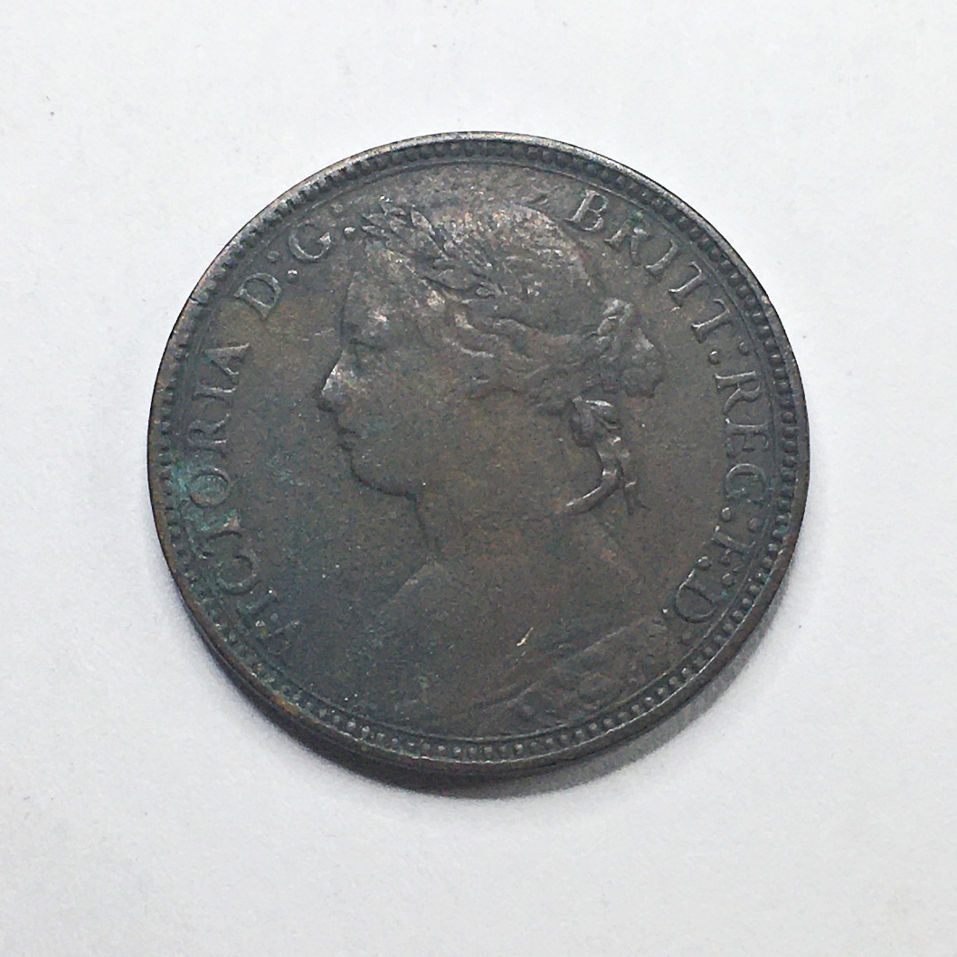 1875H Great Britain Farthing*Queen Victoria Young Head Design ...
