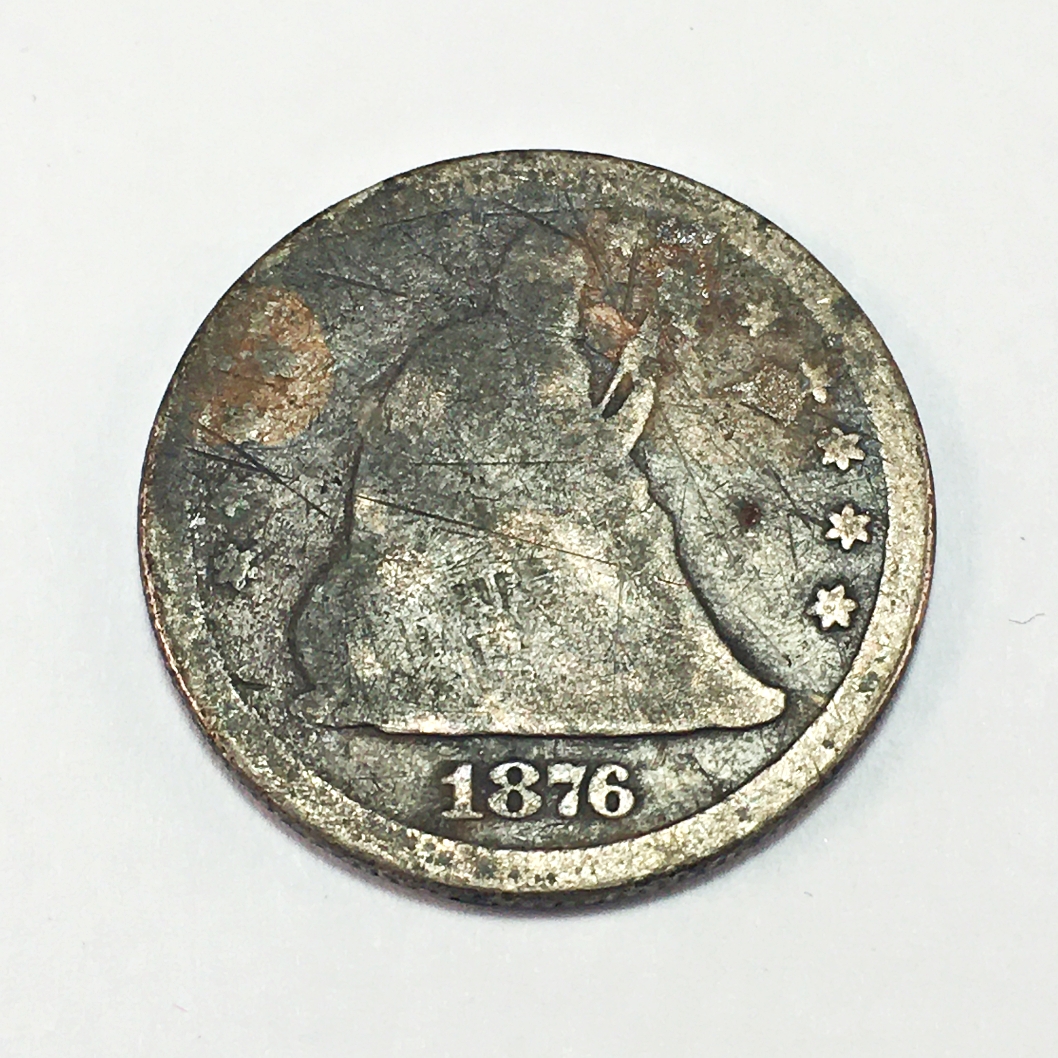 1876 with Arrows Silver Seated Liberty Quarter | Property Room