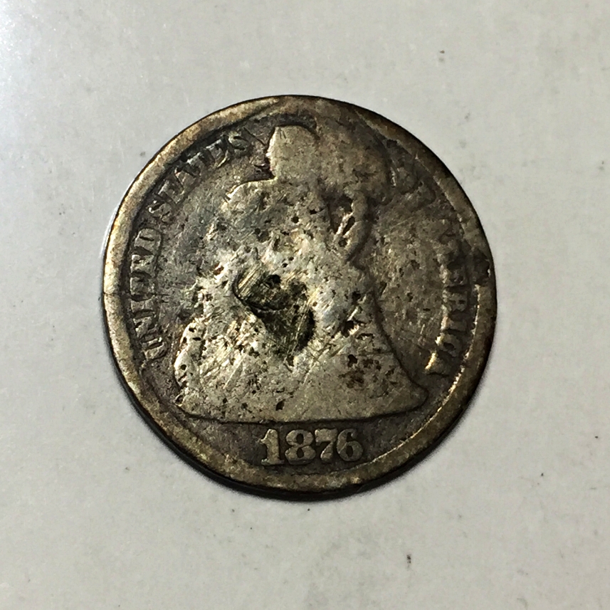 1876-CC Silver Seated Liberty Dime*Struck at Carson City | Property Room