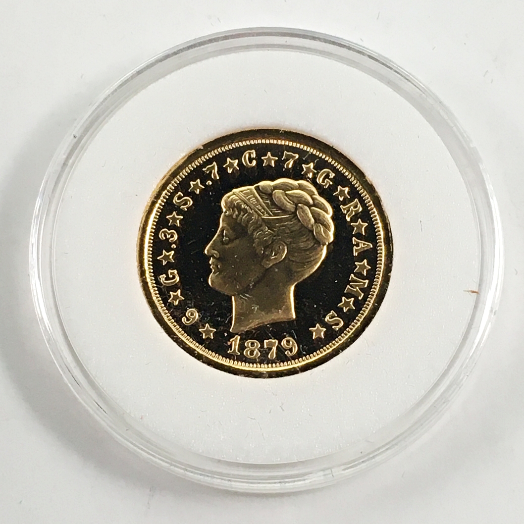 1879 24K Gold Layered $4 Stella Replica*Proof*In Protective Capsule ...