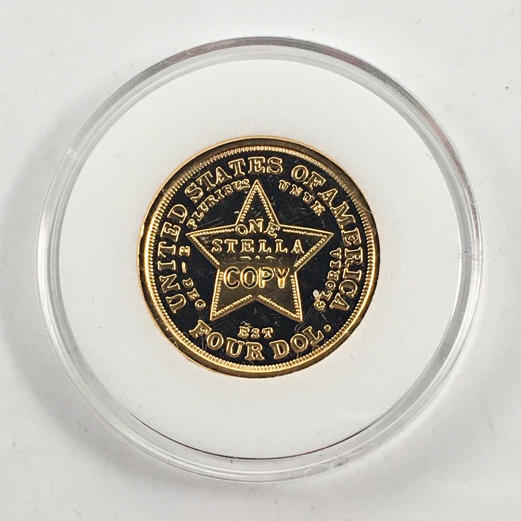 1879 24K Gold Layered $4 Stella Replica*Proof*In Protective Capsule ...