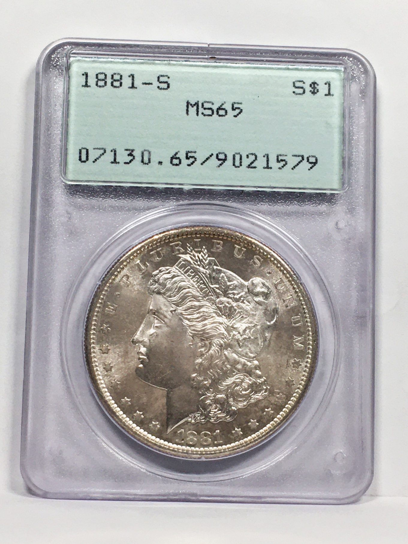 1881-S Morgan Silver Dollar*Graded MS65 by PCGS*Vintage Green Label ...