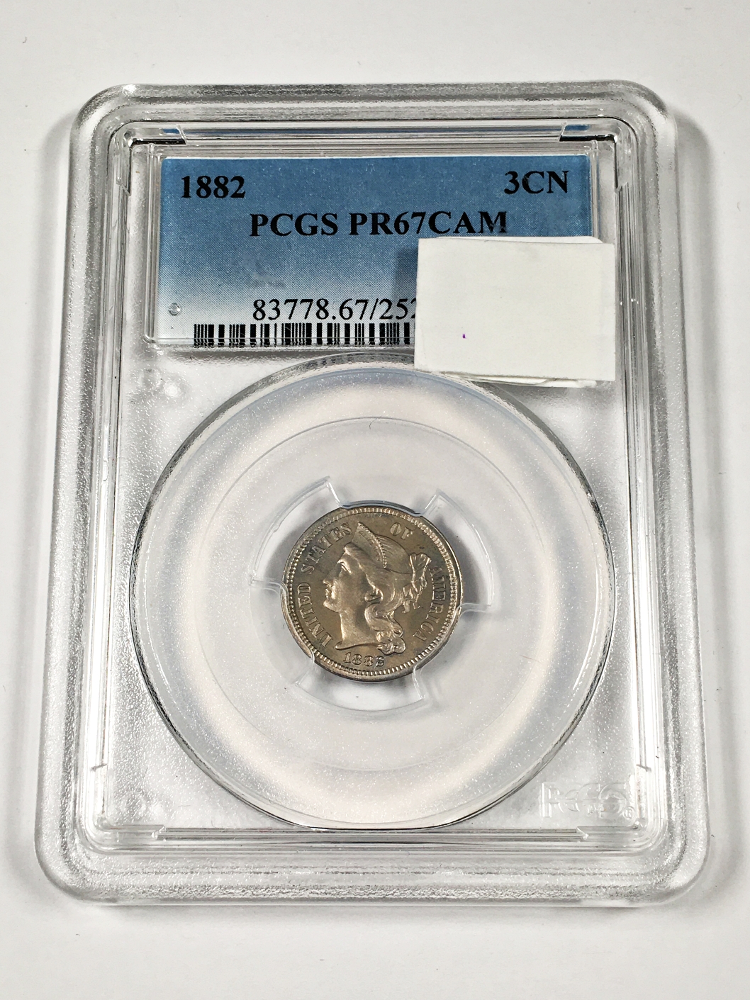 1882 Proof Nickel 3c*Graded PR67 CAM by PCGS | Property Room