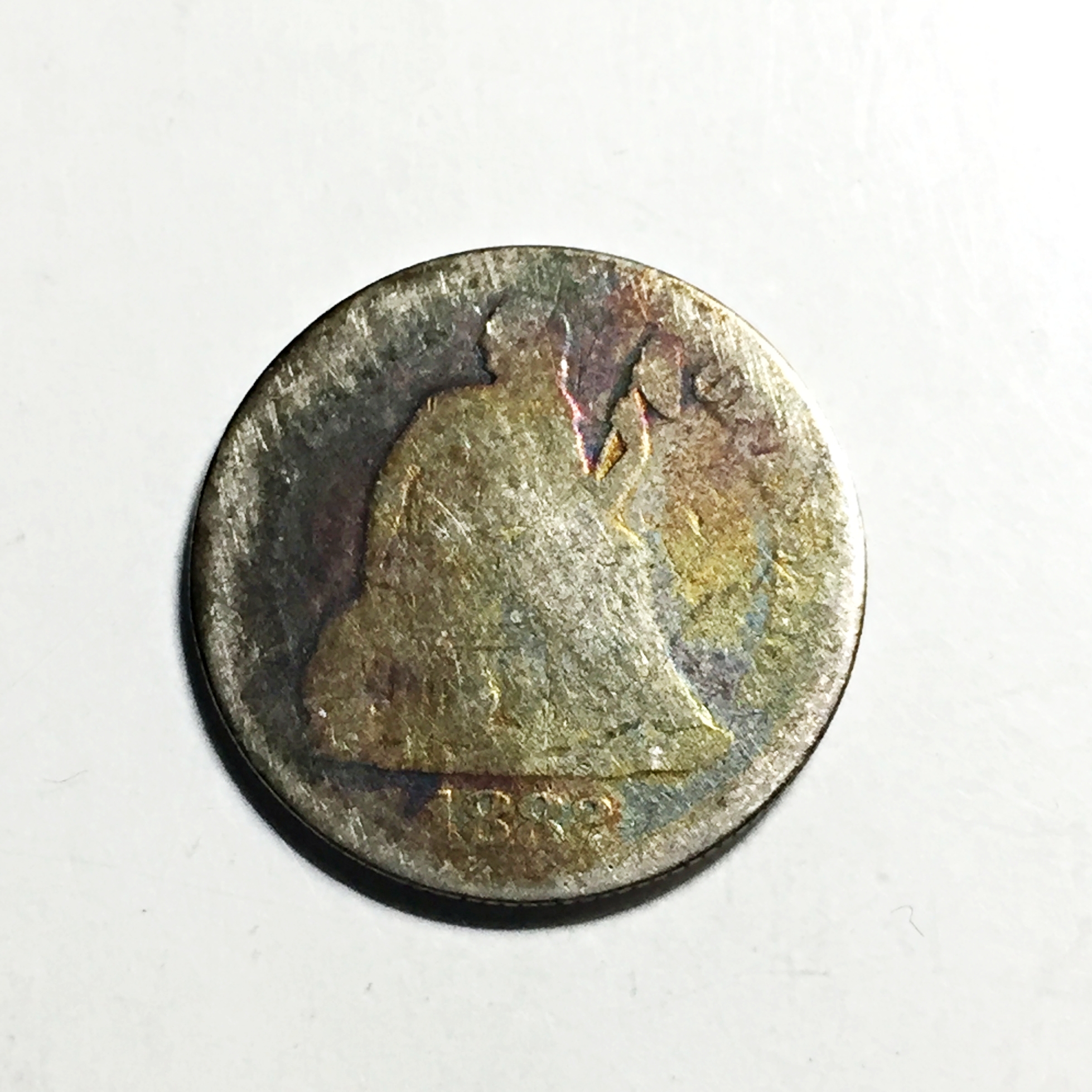 1882 Silver Seated Liberty Dime*Nice Rainbow Tone | Property Room