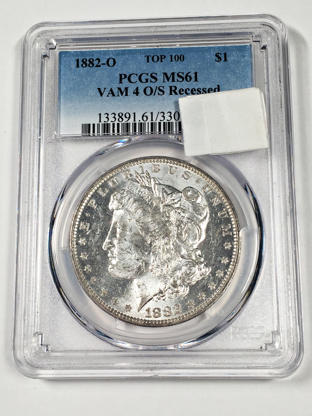 1882-O $1 Morgan MS61 VAM4 O/S Recessed Top 100 Graded by PCGS | Property Room
