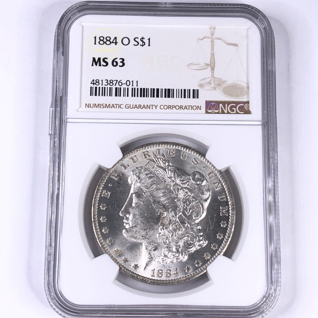 1884-O Morgan Silver Dollar*Graded MS63 by NGC*Struck at New Orleans | Property Room