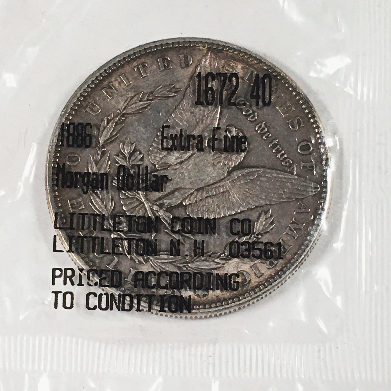 1886 Morgan Silver Dollar*Graded Extra Fine by Littleton Coin Co ...