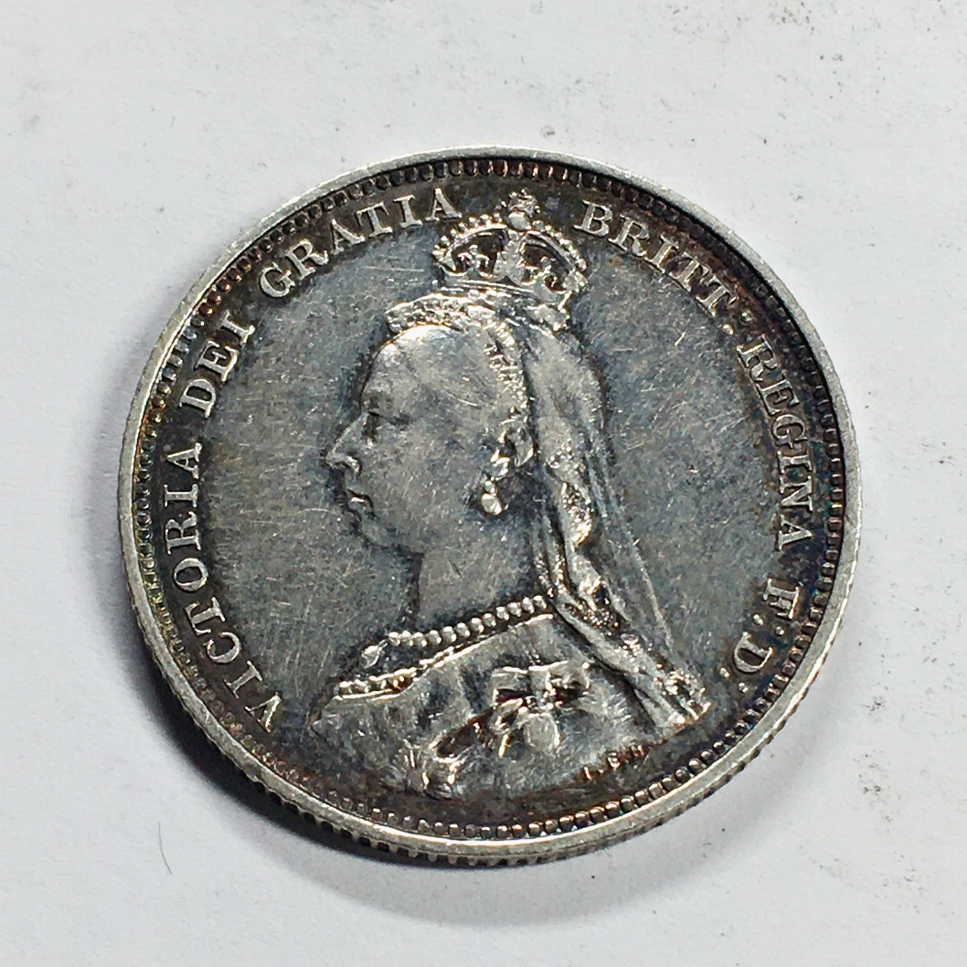 1887 England Queen Victoria Silver 6 Pence | Property Room