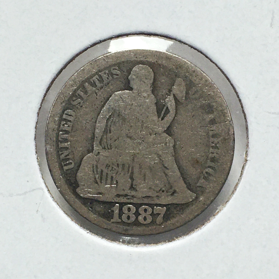 1887 Silver Seated Liberty Dime | Property Room