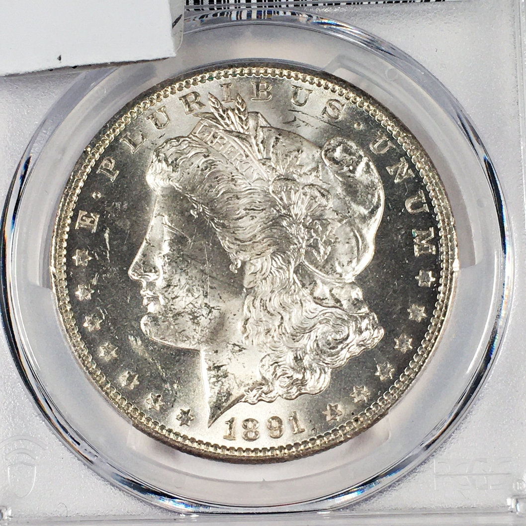 1891-CC Morgan Silver Dollar*Graded MS61 by PCGS*Gold Label | Property Room