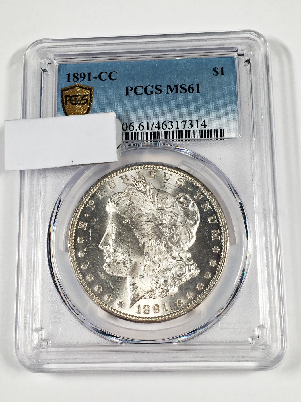 1891-CC Morgan Silver Dollar*Graded MS61 by PCGS*Gold Label | Property Room