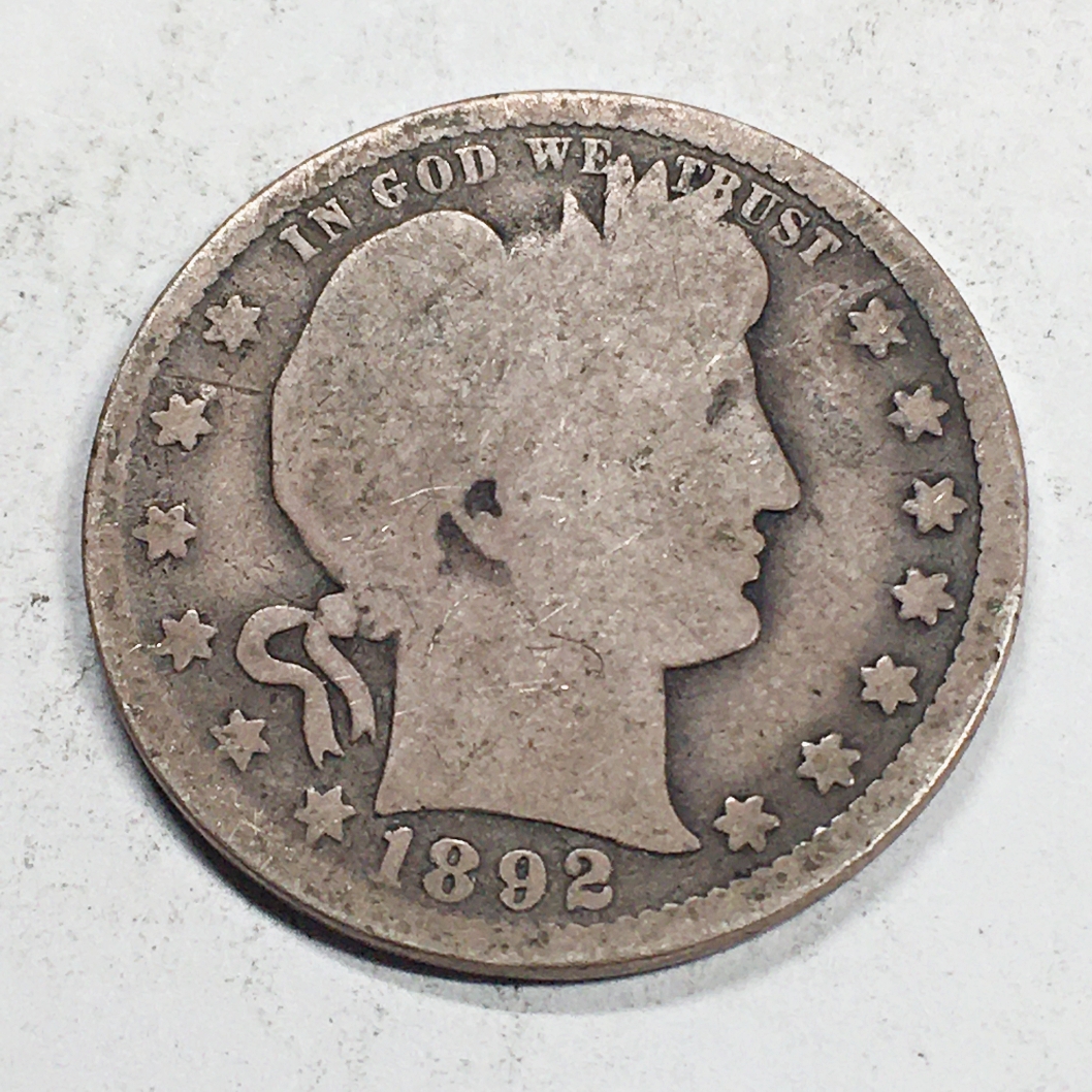 1892 Silver Barber Quarter | Property Room