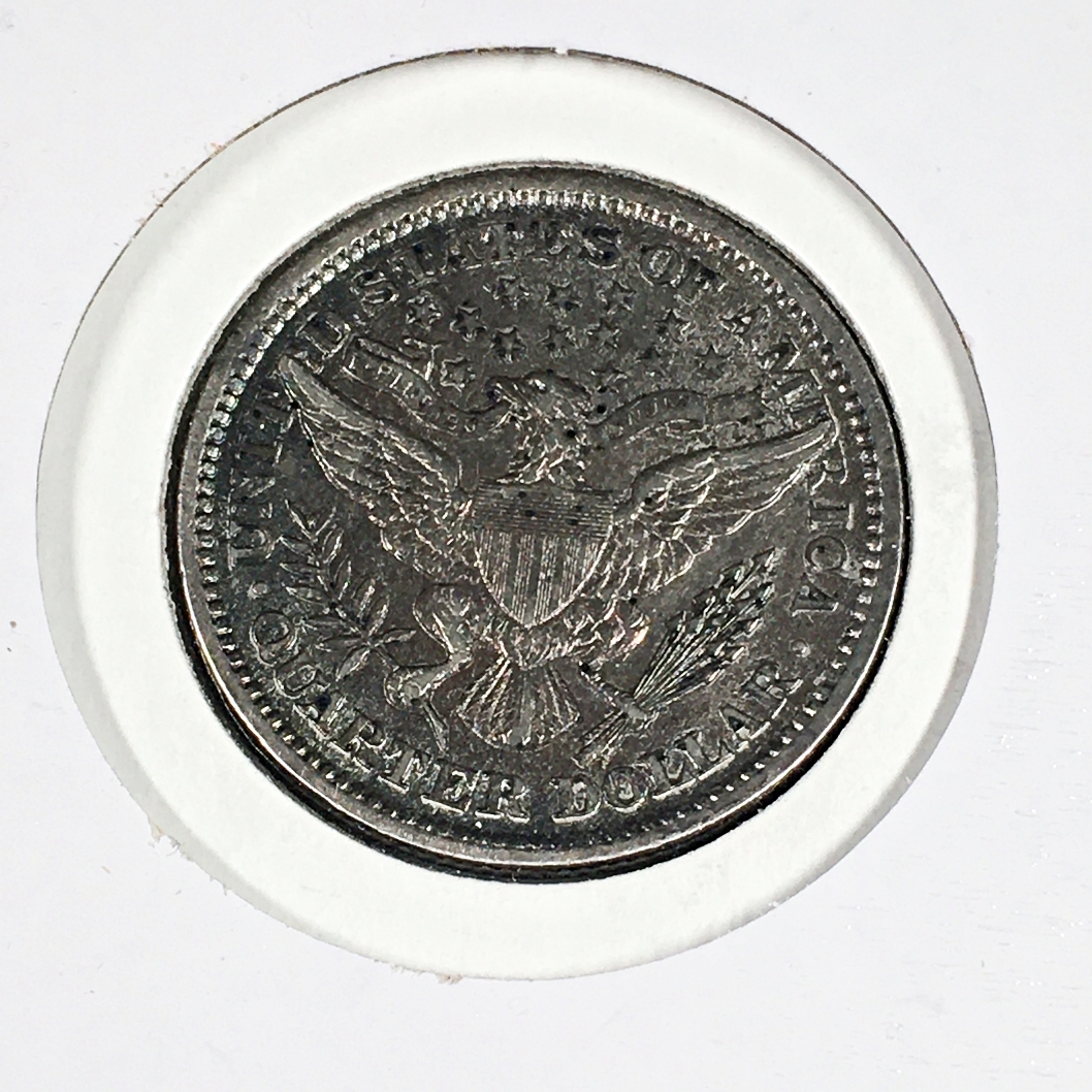 1892 Silver Barber Quarter*LIBERTY Fully Visible*High Grade*Rainbow ...