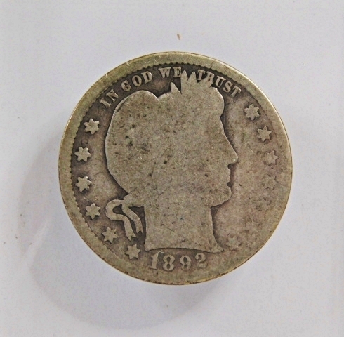 1892-S Silver Barber Quarter | Property Room