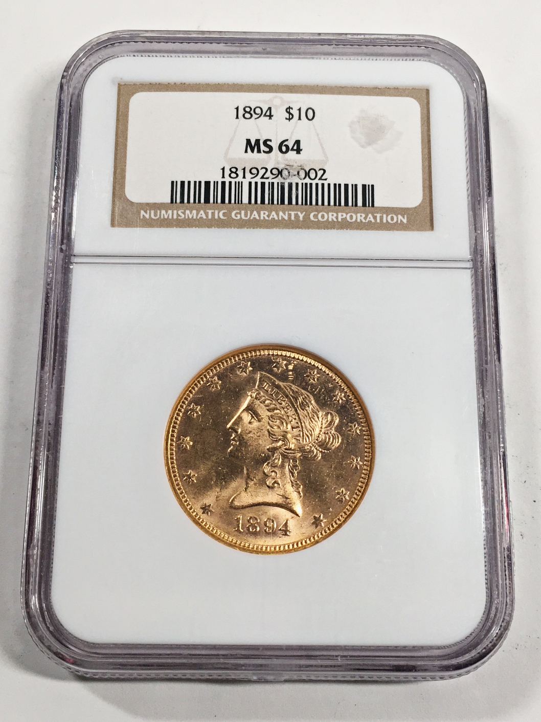 1894 $10 Liberty Head Gold Eagle*Graded MS64 by NGC | Property Room