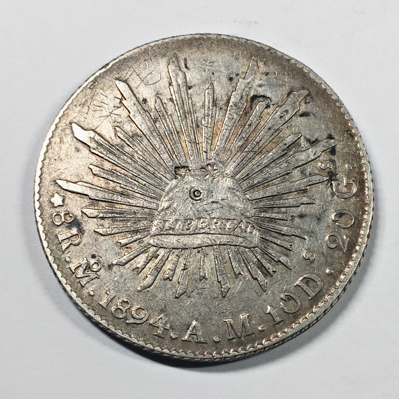 1894Mo Mexico First Republic Spanish Colony Silver 8 Reales*High Grade ...