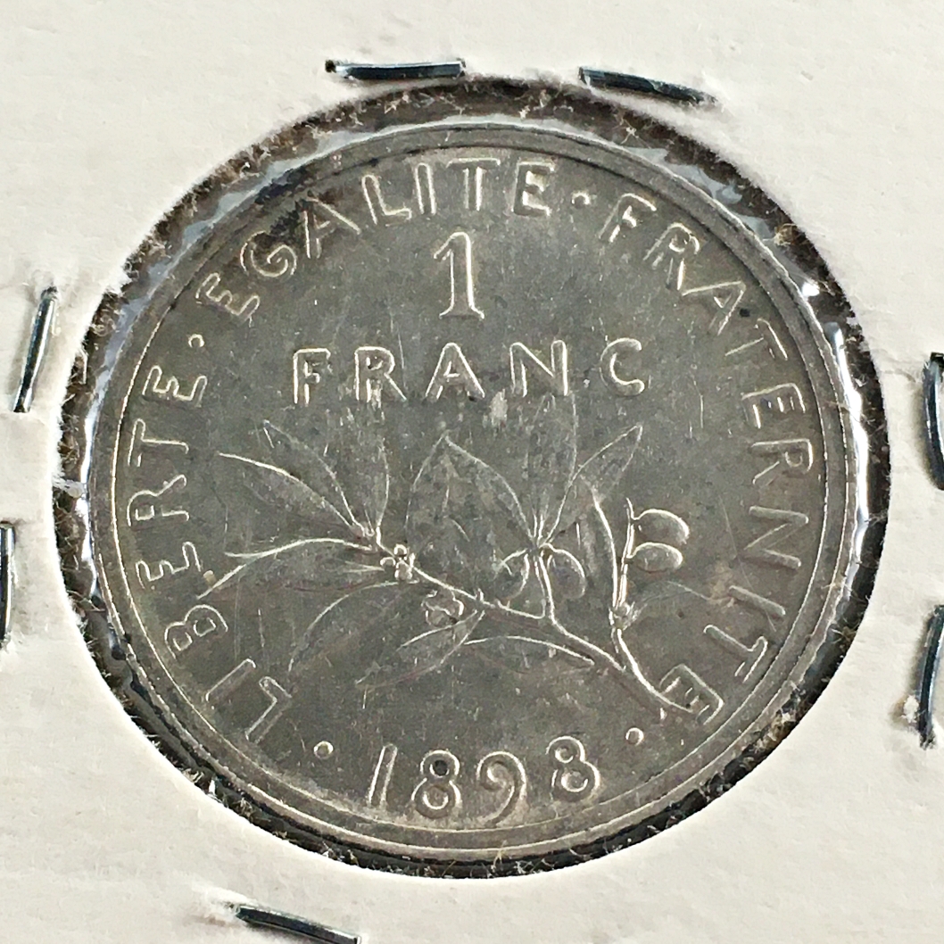 1898 France Silver 1 Franc*High Grade | Property Room