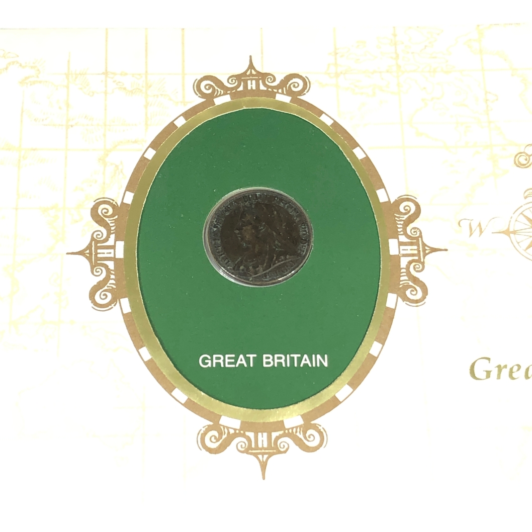 1901 Great Britain Farthing (High Grade)*One Commemorative Stamp*On FDC ...