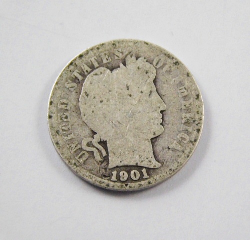 1901 Silver Barber Dime | Property Room