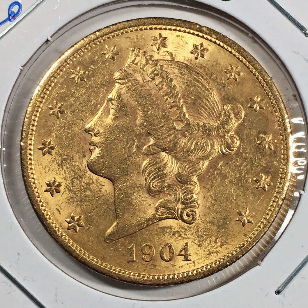 1904 Philadelphia $20 Liberty Gold Double Eagle Nearly 1 oz of Gold ...