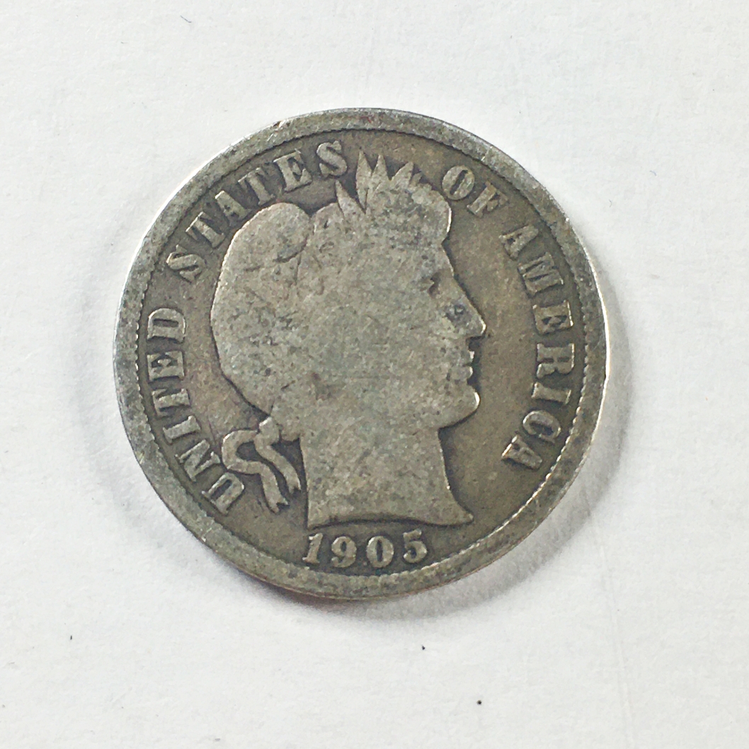 1905-S Silver Barber Dime | Property Room