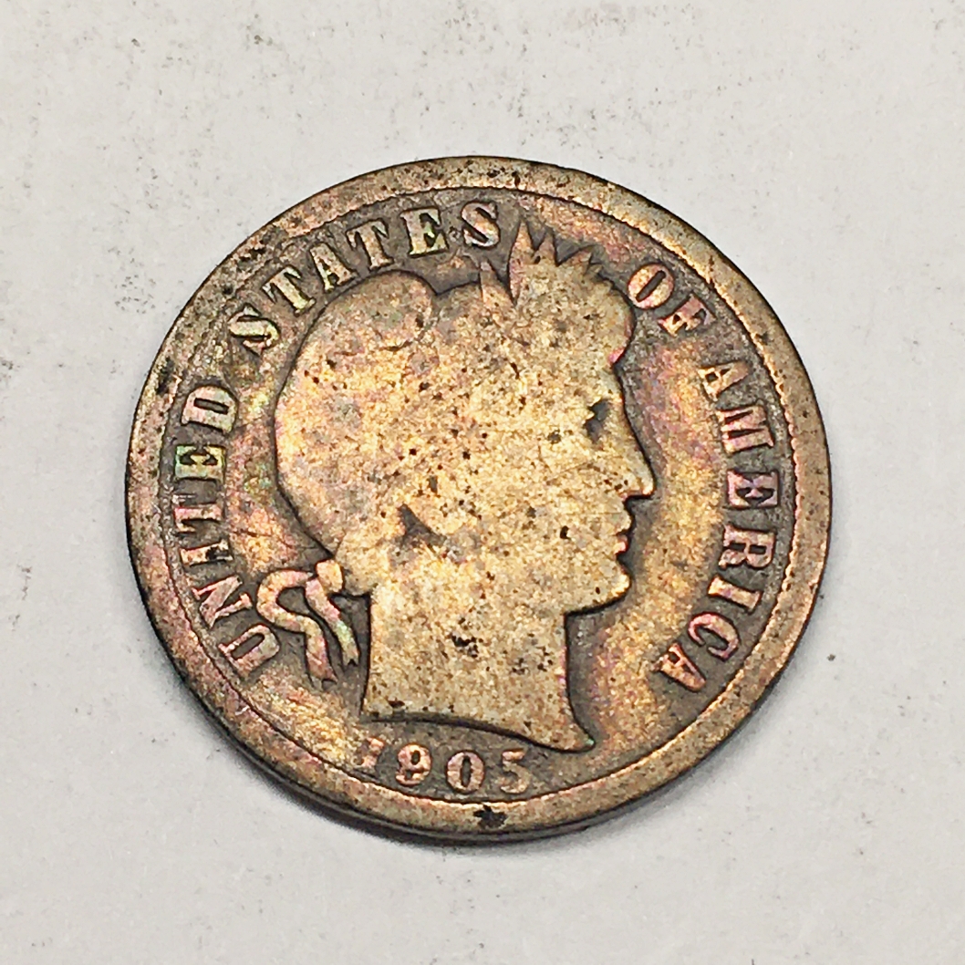 1905-S Silver Barber Dime | Property Room