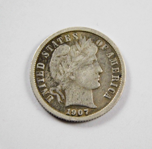 1907 Silver Barber Dime*Full LIBERTY Visible | Property Room