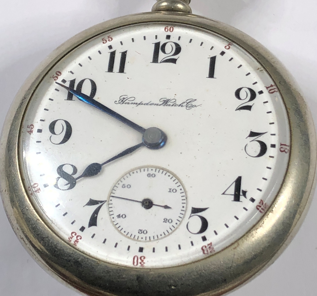 1908 Hampdon 17 Jewel Pocket Watch*Size 18*SN 2524527*Grade 64 ...