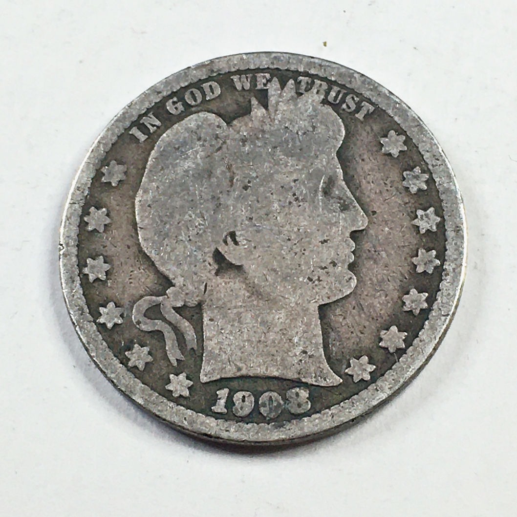 1908-O Silver Barber Quarter*Struck at New Orleans | Property Room