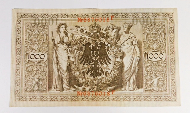 1910 German 1000 Mark Banknote*Crisp Uncirculated | Property Room