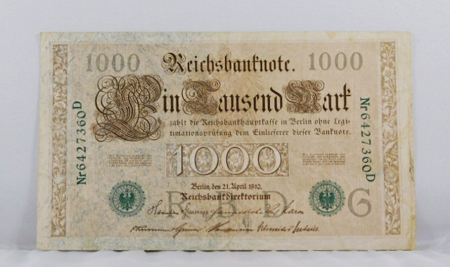 1910 Germany Reichsbanknote 1000 Mark Note | Property Room