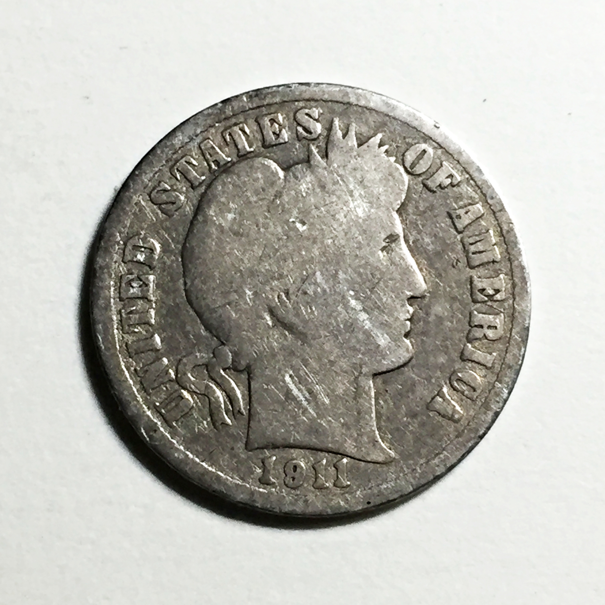 1911-S Silver Barber Dime | Property Room
