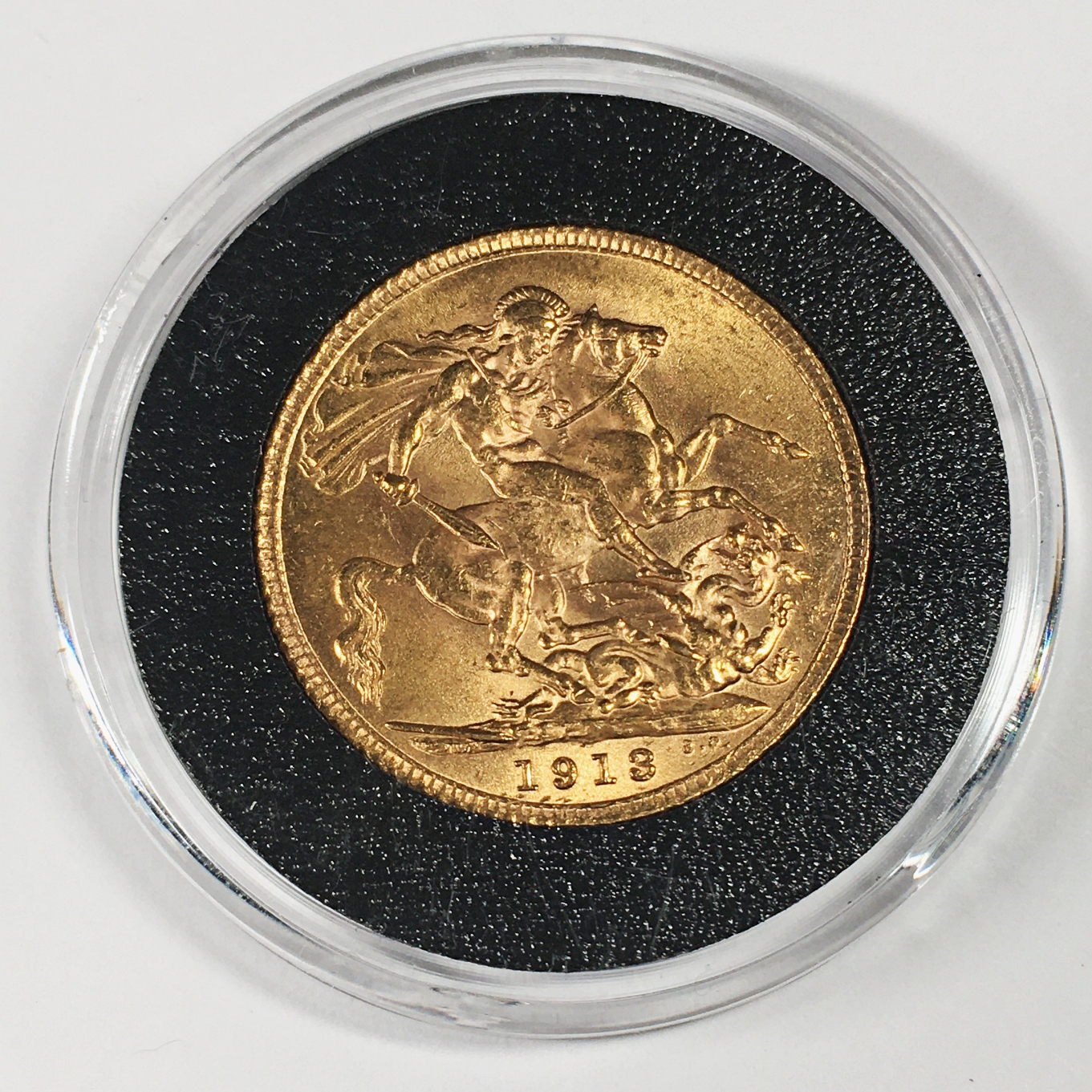 1913 British Gold 1 Sovereign w/ King George V Reverse HIGH GRADE ...