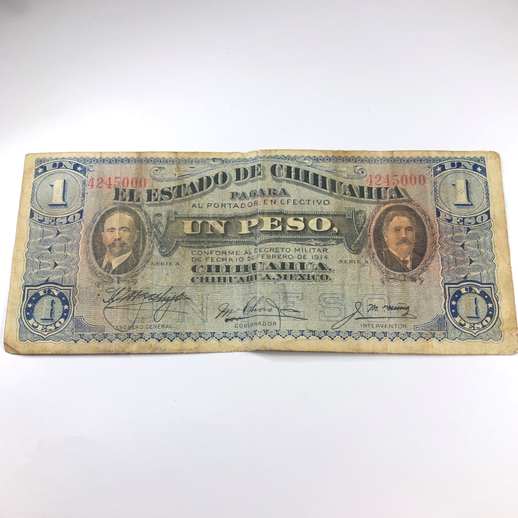 1914 Mexico One Peso Banknote*Chihuahua | Property Room