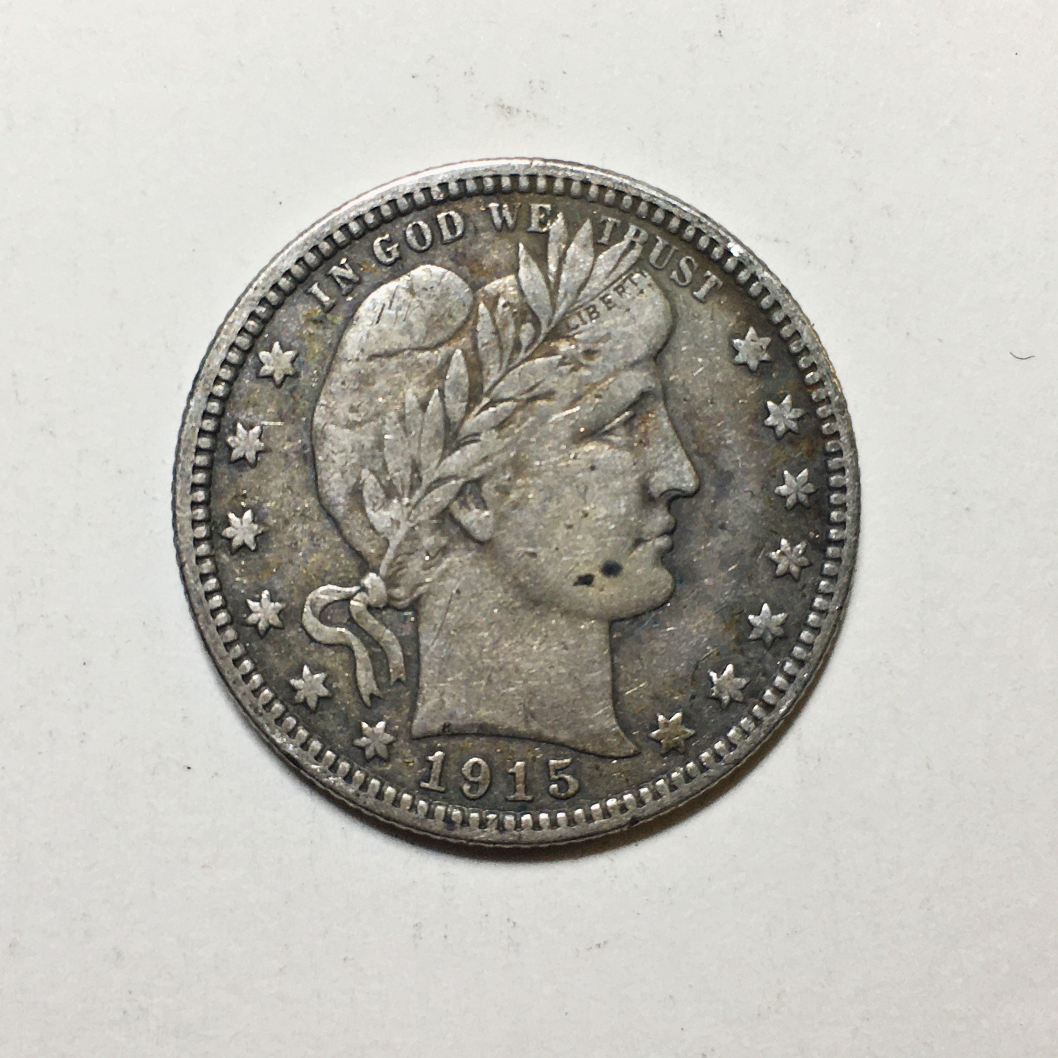 1915 Silver Barber Quarter*Full LIBERTY Visible | Property Room