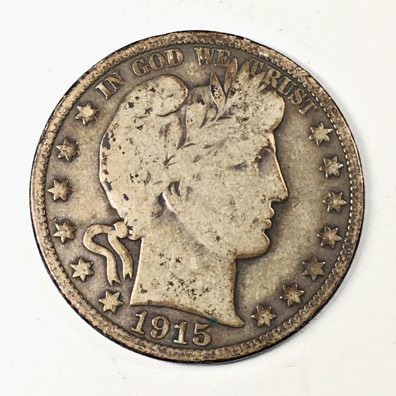 1915-D Silver Barber Half Dollar | Property Room