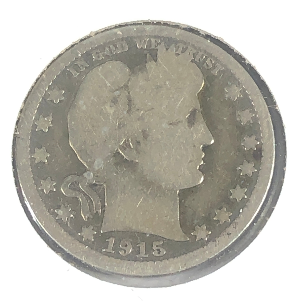 1915-S Silver Barber Quarter | Property Room