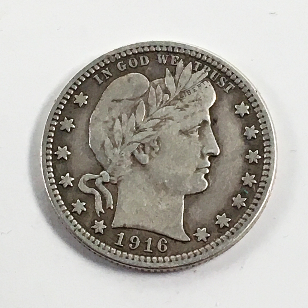 1916-D Silver Barber Quarter*LIBERTY Fully Visible | Property Room