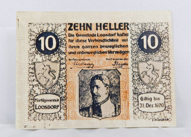 1920 Austria 10 Heller Crisp Banknote | Property Room