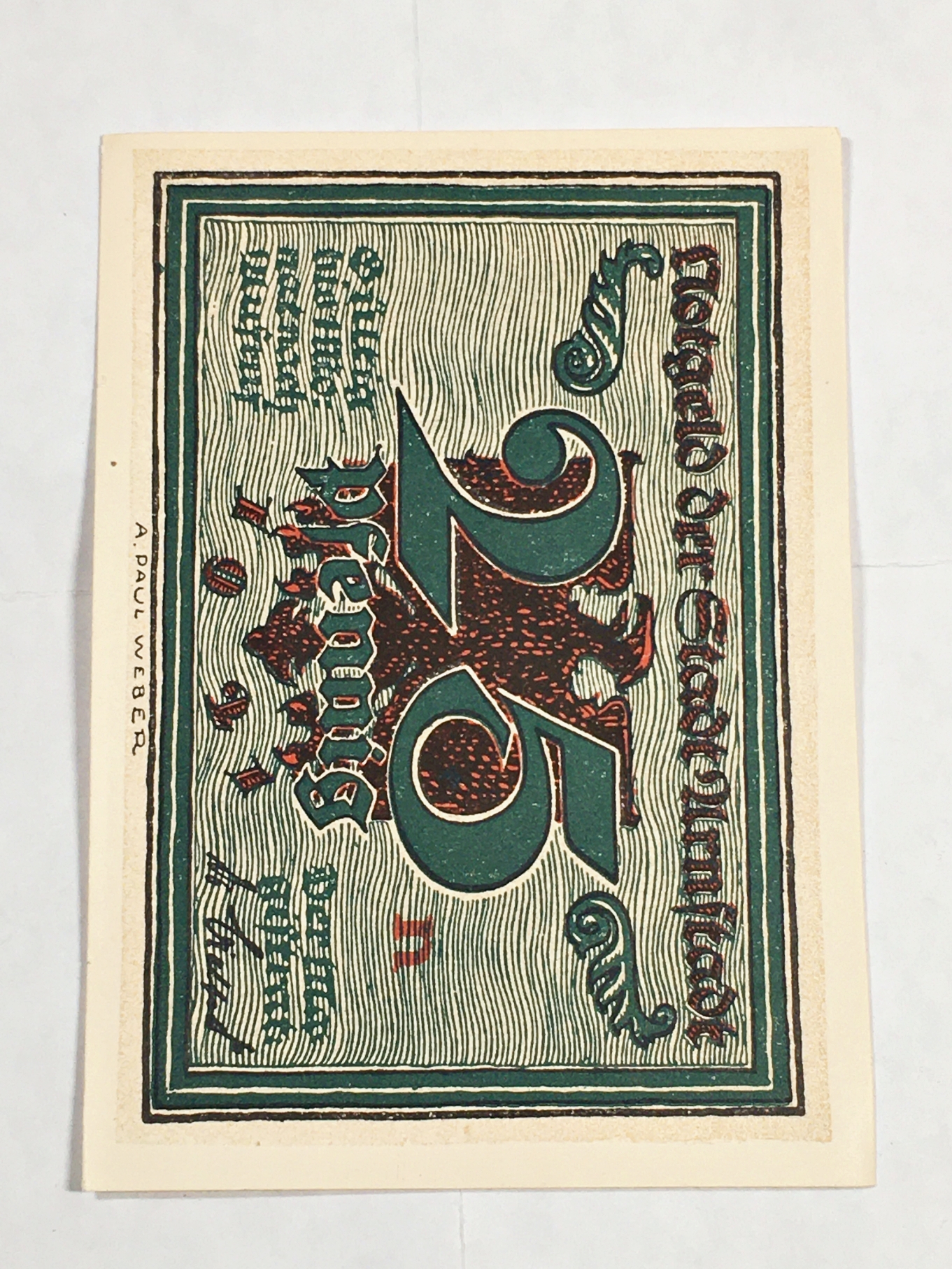 1920's German Notgeld (EMERGENCY ISSUE GERMAN CURRENCY) 25 Pfennig ...