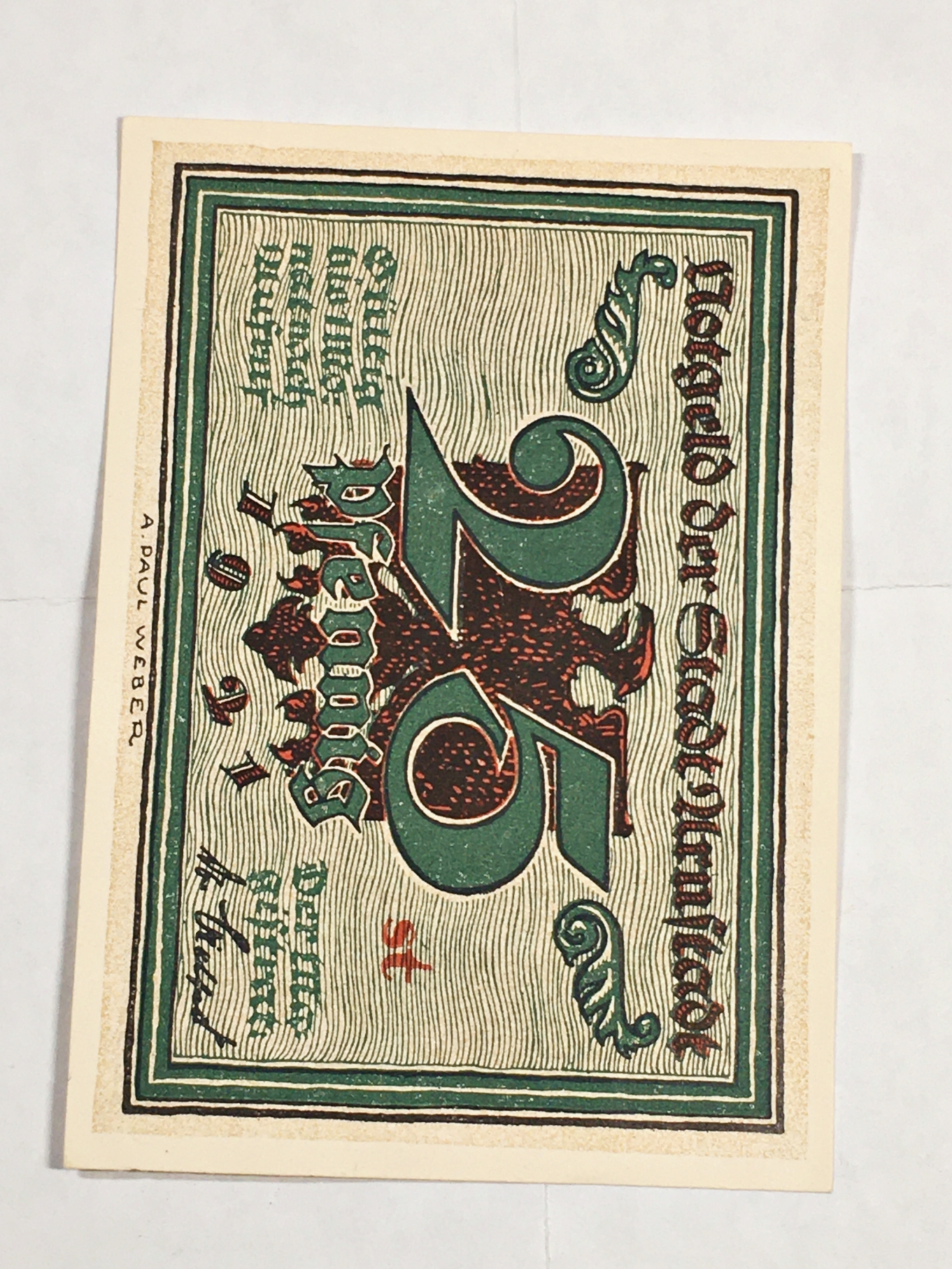 1921 German Notgeld (EMERGENCY ISSUE GERMAN CURRENCY) 25 Pfennig ...