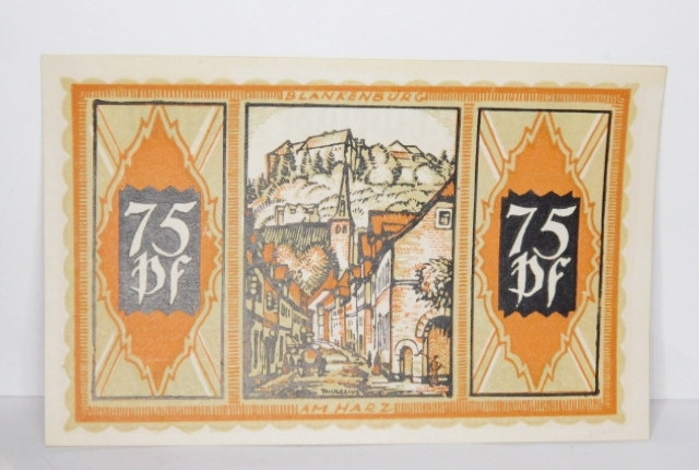 1921 German WW1 Era "Notgeld" Emergency Paper Money 75 Pfnnig ...