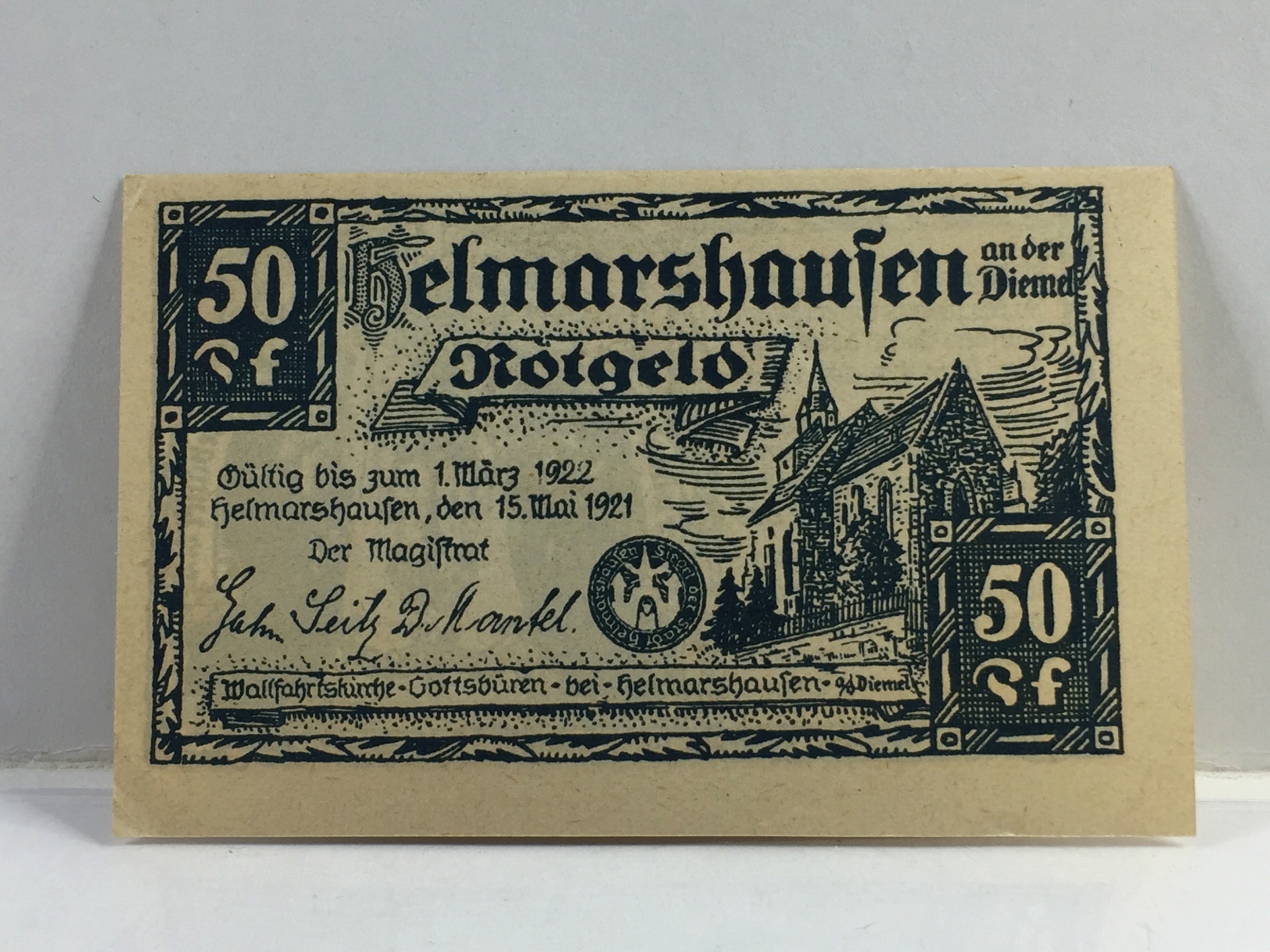 1921 Germany 50 Pfennig Notgeld Crisp Note | Property Room