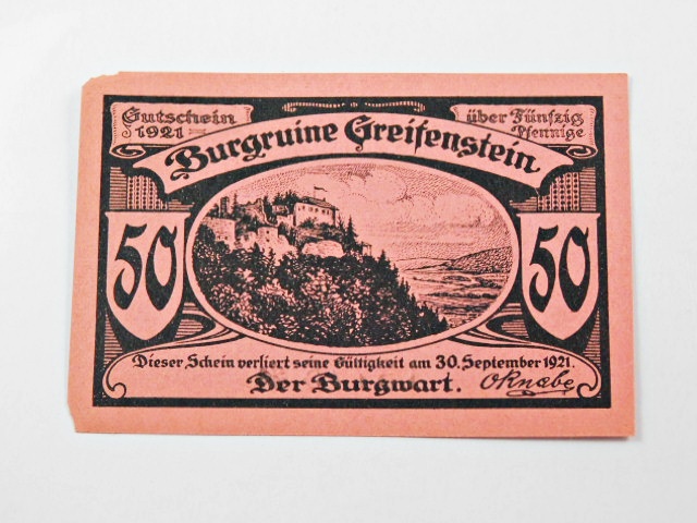 1921 Germany 50 Pfennig Notgeld Note - Crisp Paper | Property Room