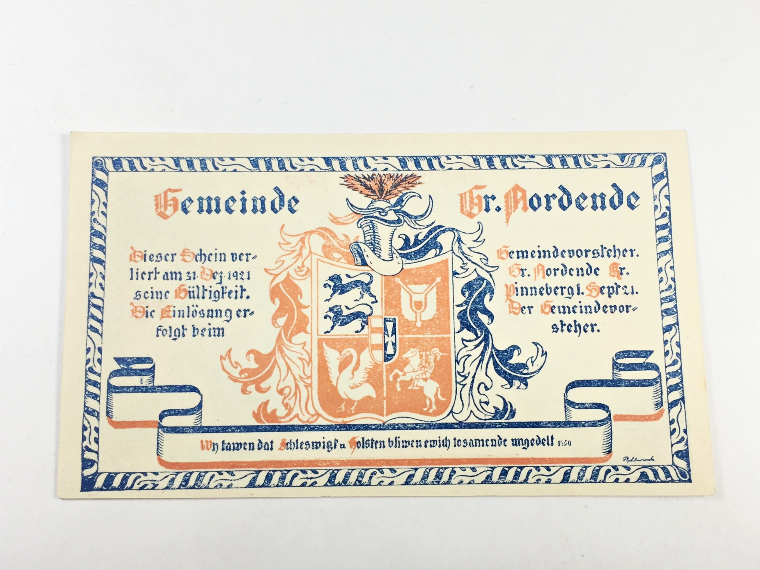 1921 Germany 75 Pfennig Notgeld Note | Property Room